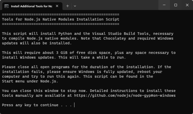 Install the Node.js development tools – Pinter Computing
