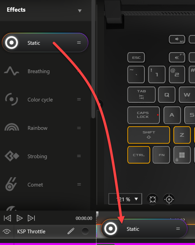 Set the ASUS ROG Strix laptop keyboard key colors one-by-one – Pinter Computing