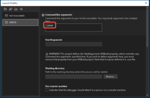 Debug a C# application in Visual Studio with command line arguments – Pinter Computing